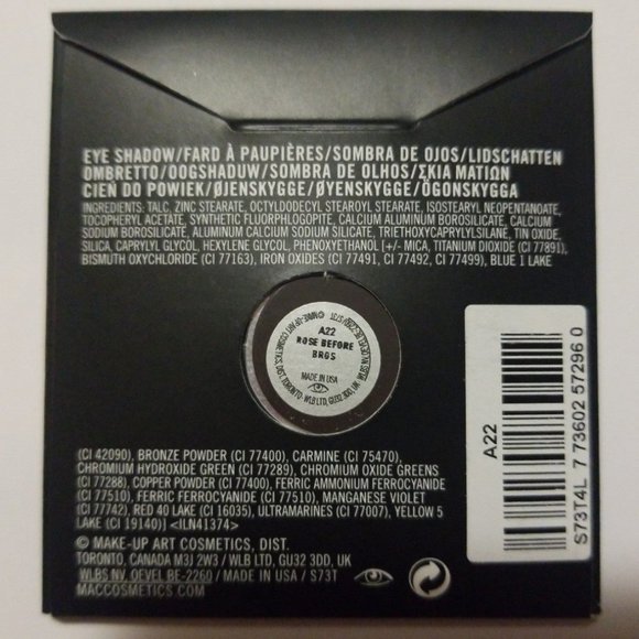 MAC Cosmetics | Makeup | Mac Rose Before Bros Eye Shadow Refill Pan ...